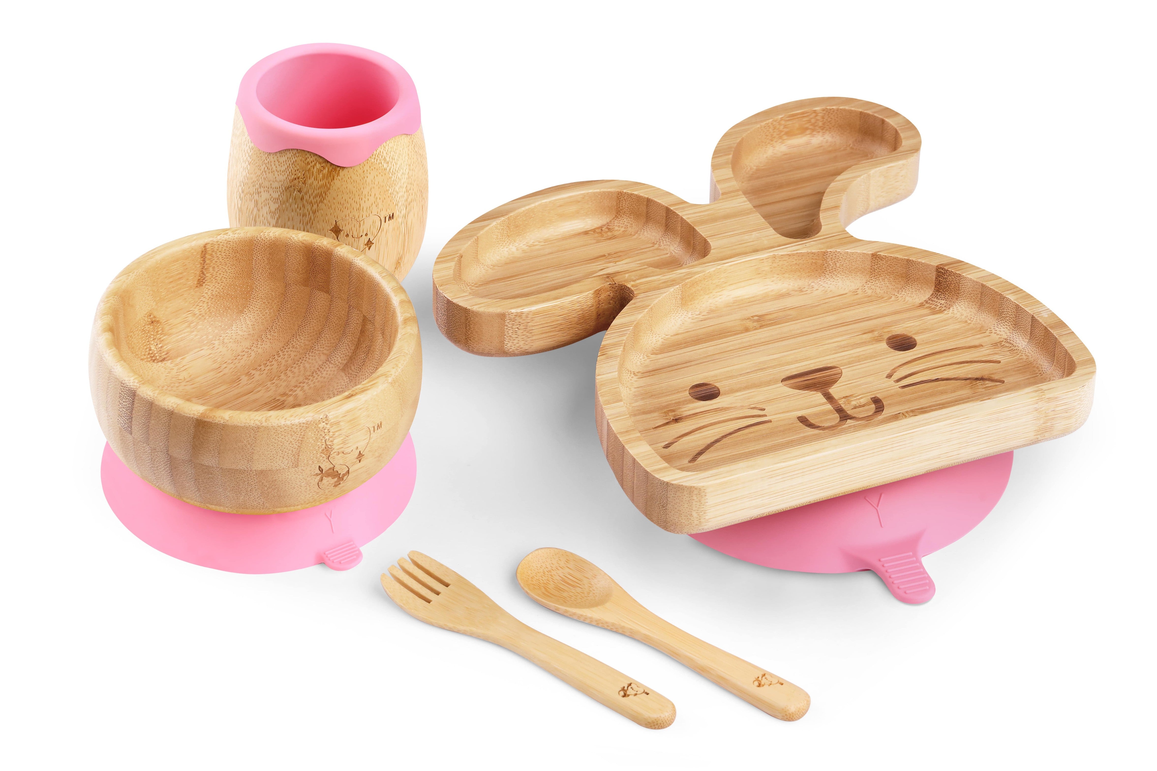 Tabbit the Rabbit Bamboo Kids Dinner Set | Eco-Friendly Baby Tableware ...